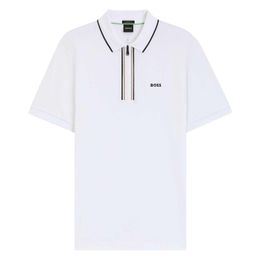 BOSS - "Philix" Poloshirt f&uuml;r Herren, Schnell trocknend, kurz&auml;rmlig (Wei&szlig;)
