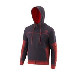 Wilson - "Rush" Hoodie mit durchgehendem Rei&szlig;verschluss f&uuml;r Herren (Schwarz/Rot)