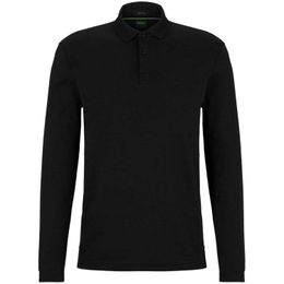 BOSS - "Pirol" Poloshirt f&uuml;r Herren, Lang&auml;rmlig (Schwarz)
