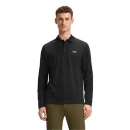 BOSS - "Plisy" Poloshirt f&uuml;r Herren, Lang&auml;rmlig (Schwarz)