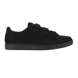 Lonsdale - "Leyton" Sneaker f&uuml;r Herren, Dreifachriemen, Flach (Schwarz)