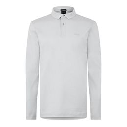 BOSS - "Pirol" Poloshirt f&uuml;r Herren, Lang&auml;rmlig (Hellgrau)