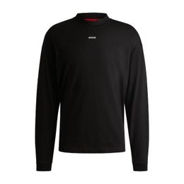 Hugo - T-Shirt f&uuml;r Herren, Stehkragen, Lang&auml;rmlig (Schwarz)