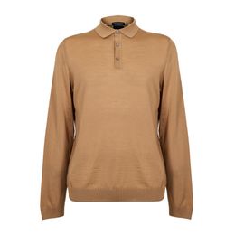 BOSS - "Lanciomne" Poloshirt f&uuml;r Herren, Lang&auml;rmlig (Mittelbeige)