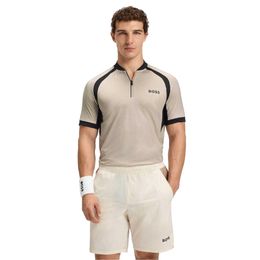 BOSS - "PL_TOC Matchball" Poloshirt f&uuml;r Herren, Schmal, kurz&auml;rmlig (Wei&szlig;)