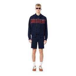 Lacoste - Hoodie mit durchgehendem Rei&szlig;verschluss f&uuml;r Herren (Marine/Rot)