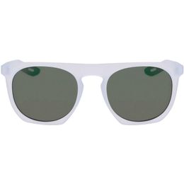 Nike - "Flatspot XXII Wayfarer" Logo-Sonnenbrille, Rund (Platin/Gr&uuml;n)