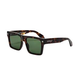 Off-White Off White - "Lawton" Quadratischer Rahmen-Sonnenbrille f&uuml;r Herren/Damen Unisex (Braun/Gr&uuml;n)