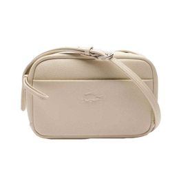 Lacoste - "City Court" Schultertasche, Leder (Wei&szlig;)