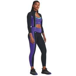 Under Armour - "Project Rock" Jacke f&uuml;r Damen, kurz geschnitten, Fitnessstudio (Violett/Schwarz)