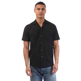 Hugo - "Ellino" Hemd f&uuml;r Herren, Polyester, kurz&auml;rmlig (Schwarz)
