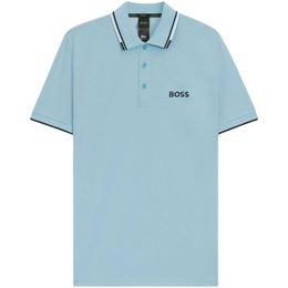 BOSS - "Paddy Pro" Poloshirt f&uuml;r Herren, Baumwolle Piqu&eacute; (Pastellblau)