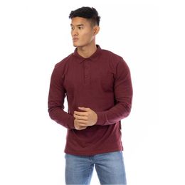 Peter Werth - Poloshirt f&uuml;r Herren, bestickt, Lang&auml;rmlig (Burgunderrot)