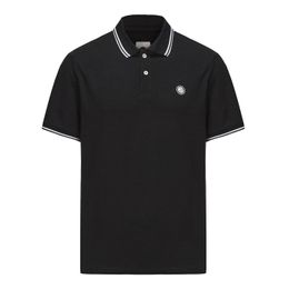 Pretty Green - "Barton" Poloshirt f&uuml;r Herren, kurz&auml;rmlig (Schwarz)