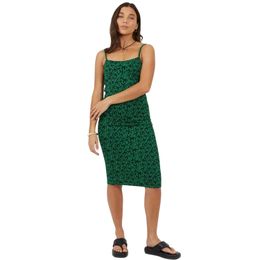 Brave Soul - Bodycon Kleid f&uuml;r Damen, Spaghetti-Tr&auml;ger (Schwarz/Gr&uuml;n)