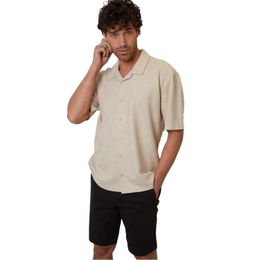 Threadbare. Threadbare - "Antti" Hemd f&uuml;r Herren, leger, kurz&auml;rmlig (Steinfarben)