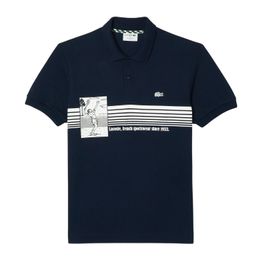 Lacoste - "French Made" Poloshirt f&uuml;r Herren, Bio-Baumwolle, Klassisch (Blau)