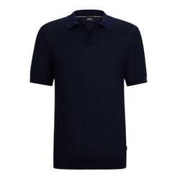 BOSS - "Tempio" Poloshirt f&uuml;r Herren, V-Ausschnitt, Regul&auml;r (Dunkelblau)