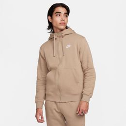 Nike - "Sportswear Club" Hoodie mit durchgehendem Rei&szlig;verschluss f&uuml;r Herren (Khakigr&uuml;n)