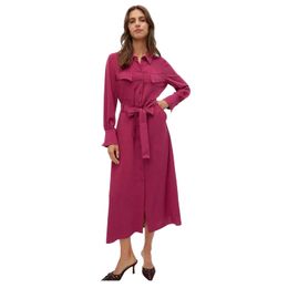 V&eacute;ro Moda Vero Moda - "Olla" Midi Hemd Kleid f&uuml;r Damen, Mit Kragen (Pflaumenrot)