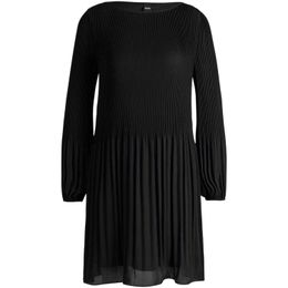 BOSS - Kleid mit ausgestelltem Rock f&uuml;r Damen, Mit Falten (Schwarz)