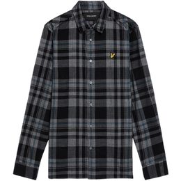 Lyle & Scott Lyle & Scott - Hemd f&uuml;r Herren, Mit Schnur, Lang&auml;rmlig (Samtschwarz/Wei&szlig;)