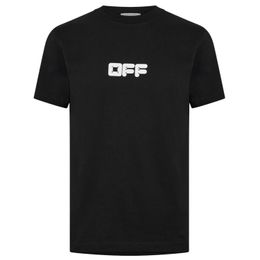 Off-White Off White - T-Shirt f&uuml;r Herren, Baumwolle, Schmal (Schwarz)