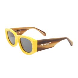 Off-White Off White - "Joan" Quadratisch-Sonnenbrille f&uuml;r Herren/Damen Unisex (Gelb/Braun)