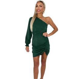 AX Paris - Minikleid f&uuml;r Damen, Geraffte Seite, Ein &Auml;rmel (Petrol)