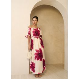 Rosa Bardot Trapez Maxikleid