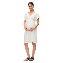 MAMALICIOUS - "Vmmtassa" Kleid f&uuml;r Damen, V-Ausschnitt, Umstandskleidung (Schneewei&szlig; (Farbe))