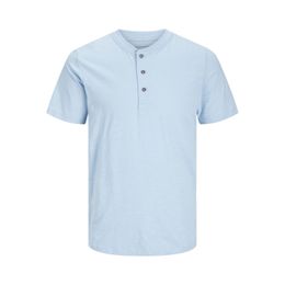 Henleys - Hemd f&uuml;r Herren, Henley-Kragen, Regul&auml;r, kurz&auml;rmlig (Cerulean Blau)