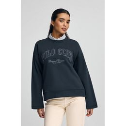 Sweatshirt marineblau im Loose Fit Logo Established 2012 Polo Club