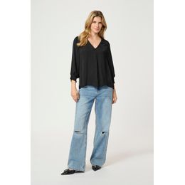 Kaffe Kurzarm-Bluse Regular fit Black