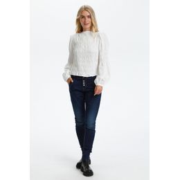 Cream Langarm-Bluse Feminine white