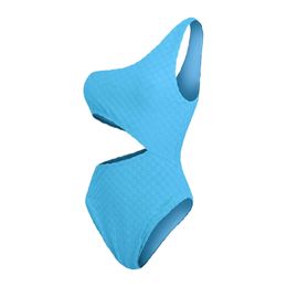 Speedo - Badeanzug f&uuml;r Damen, Ausschnitt, Strukturiert (Blau)