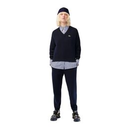 Lacoste - Pullover Top f&uuml;r Damen, V-Ausschnitt, gerippt, Regul&auml;r (Dunkles Marineblau)