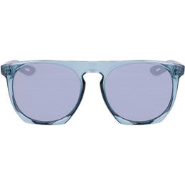 Nike - "Flatspot XXII Wayfarer" Logo-Sonnenbrille, Rund (Blau/Silber)