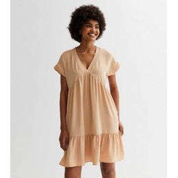 Mini-Smock-Kleid mit V-Ausschnitt