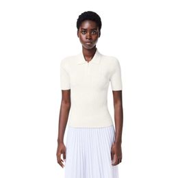 Lacoste - Poloshirt f&uuml;r Damen, gerippt (Wei&szlig;)