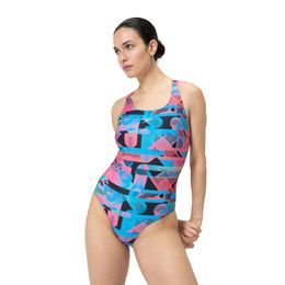 Speedo - Badeanzug f&uuml;r Damen, Racerback (Sirene Rot/Blau)