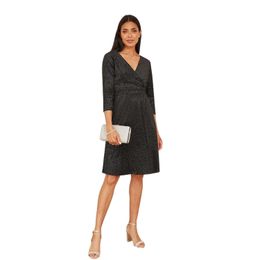 Mela London - Kleid mit ausgestelltem Rock f&uuml;r Damen, V-Ausschnitt, Regul&auml;r (Schwarz)