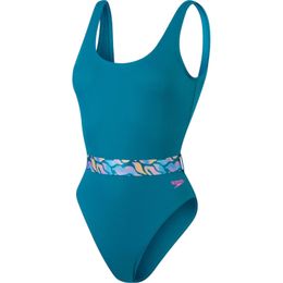 Speedo - Badeanzug f&uuml;r Damen, Tiefer R&uuml;ckenausschnitt (Gr&uuml;n)