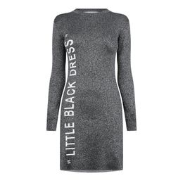 Off-White Off White - Bodycon Kleid f&uuml;r Damen, Rundhalsausschnitt (Silber/Wei&szlig;)
