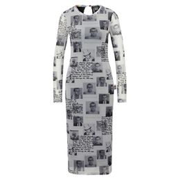 BOSS - Bodycon Kleid f&uuml;r Damen, Rundhalsausschnitt, Lang&auml;rmlig (Schwarz)