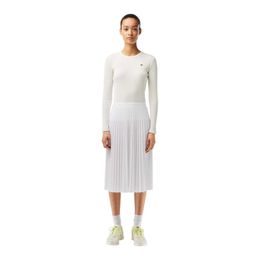 Lacoste - Midirock f&uuml;r Damen, Gummizug in der Taille (Wei&szlig;)