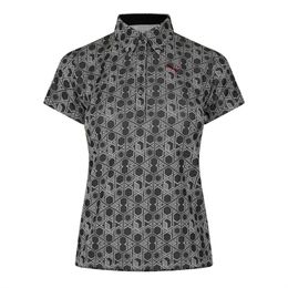 Puma - Poloshirt f&uuml;r Damen, Emblem, kurz&auml;rmlig (Grau)