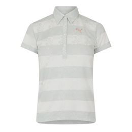 Puma - Poloshirt f&uuml;r Damen, Stripes (Grau/Wei&szlig;)