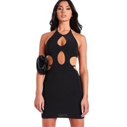 Missy Empire - Minikleid f&uuml;r Damen, Neckholder (Schwarz)