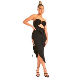Missy Empire - Midirock f&uuml;r Damen, Zum Schn&uuml;ren (Schwarz)